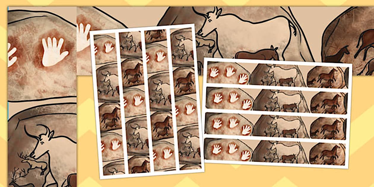 Cave Painting Display Border (teacher made) - Twinkl