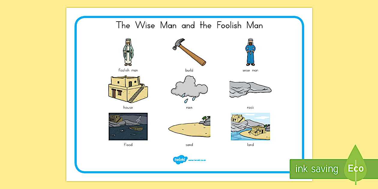 The Wise Man and The Foolish Man Word Mat (Teacher-Made)