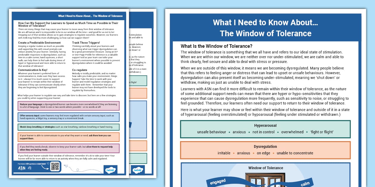 What I Need to Know About… The Window of Tolerance