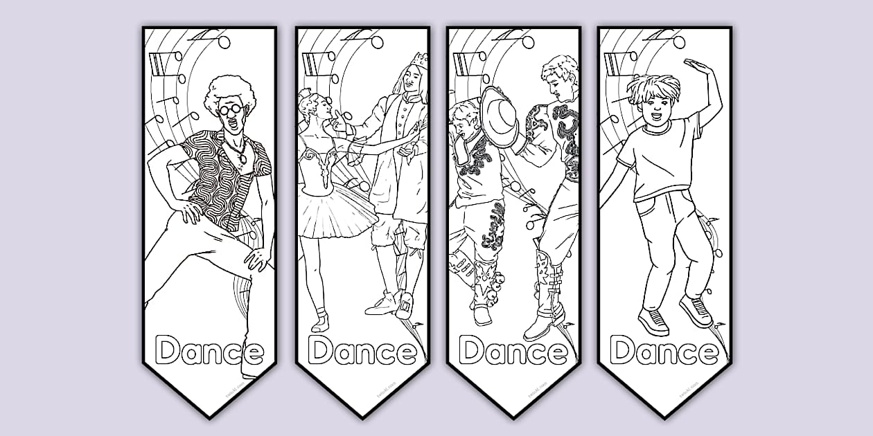 Dance Colouring Bookmarks (teacher made) - Twinkl