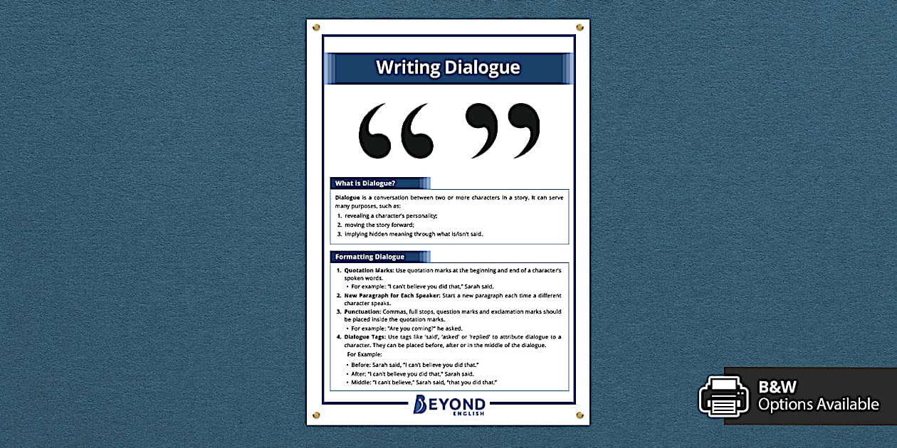 Writing Dialogue Display Poster (teacher made) - Twinkl