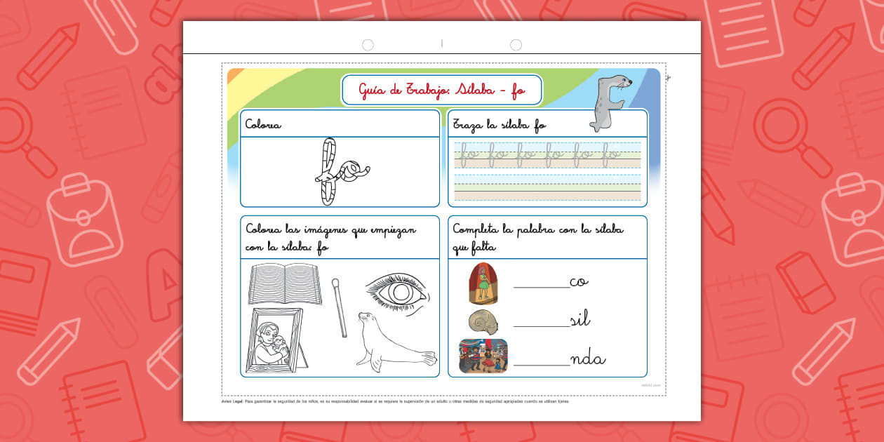 Guía de Trabajo: Sílaba - fo - Twinkl Chile