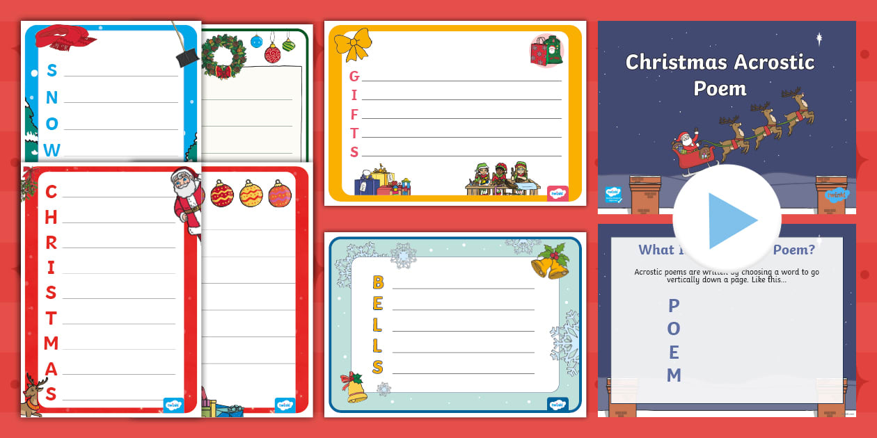 Christmas Acrostic Poems for Kids | Writing Resources