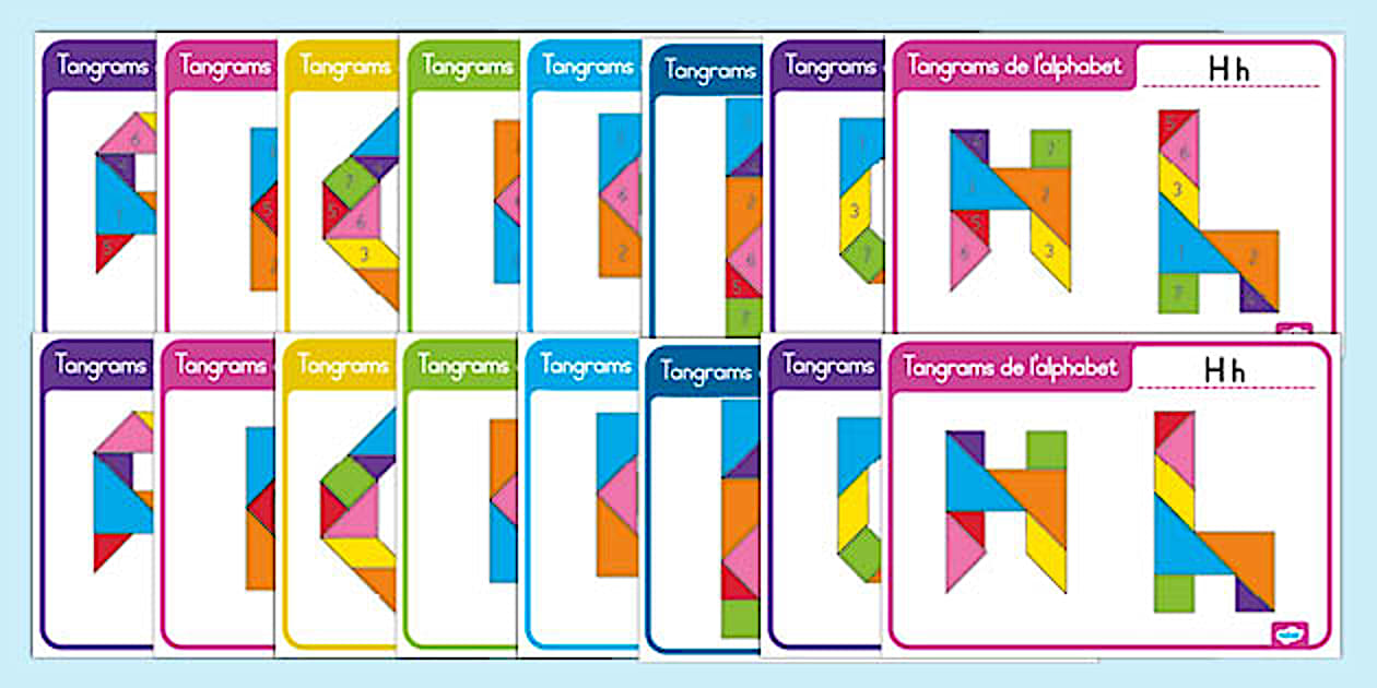 Tangrams de l'alphabet avec et sans chiffres (teacher made)