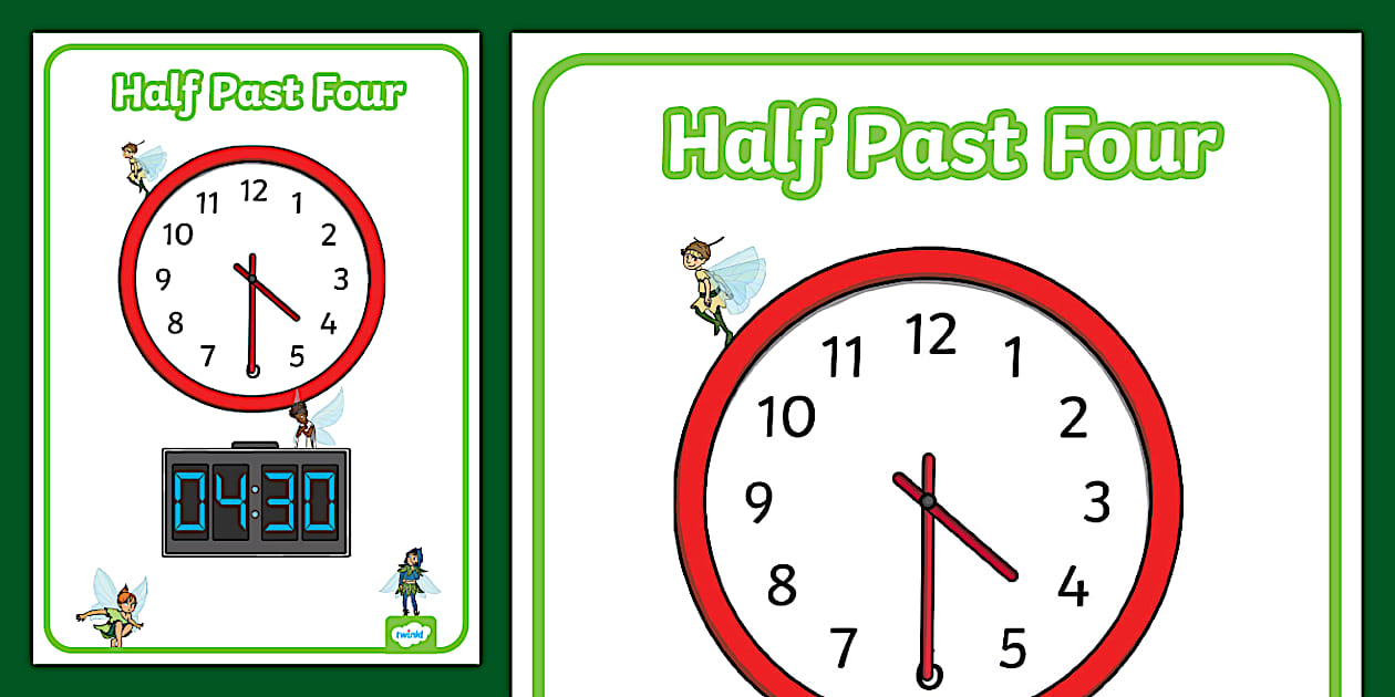 👉 Half past Four Clock Display Poster (teacher made)
