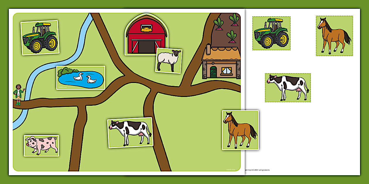 Farm Map Cutting Skills Activity | Twinkl - Twinkl