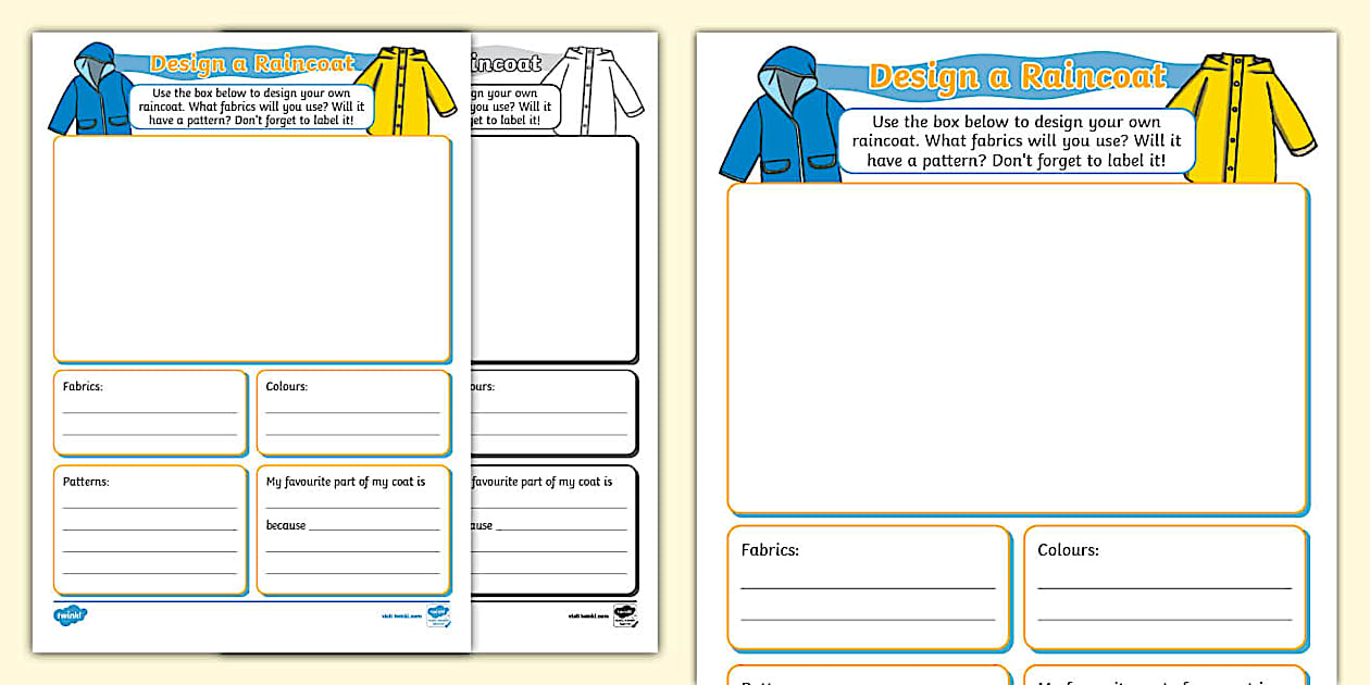 Design a Raincoat Worksheet (teacher made) - Twinkl