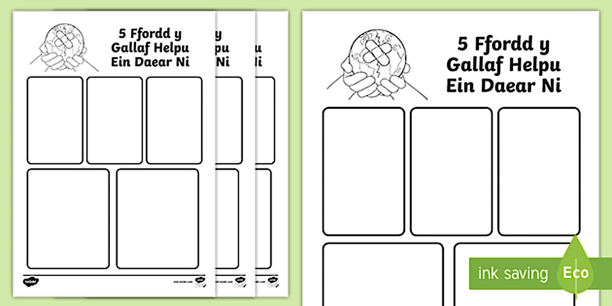 5 Ffordd y Gallaf Helpu Ein Daear Ni (Hecho por educadores)