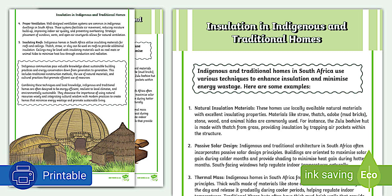 Insulation in Indigenous and Traditional Homes - Twinkl