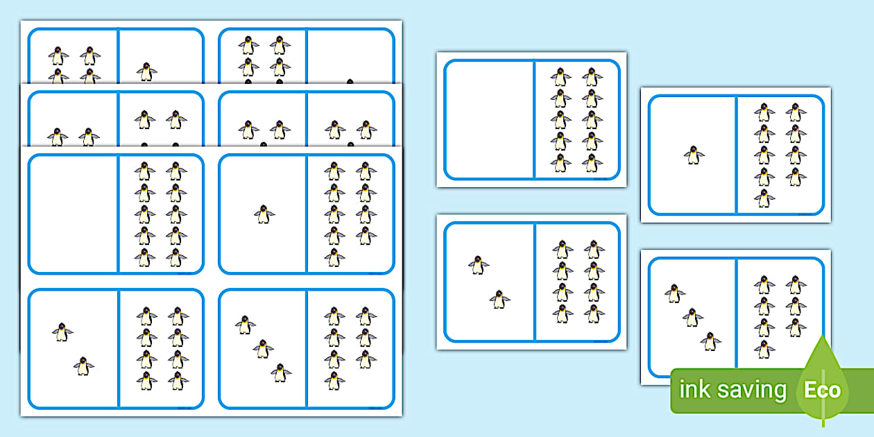Penguin Counting Number Bonds to 10 - Twinkl