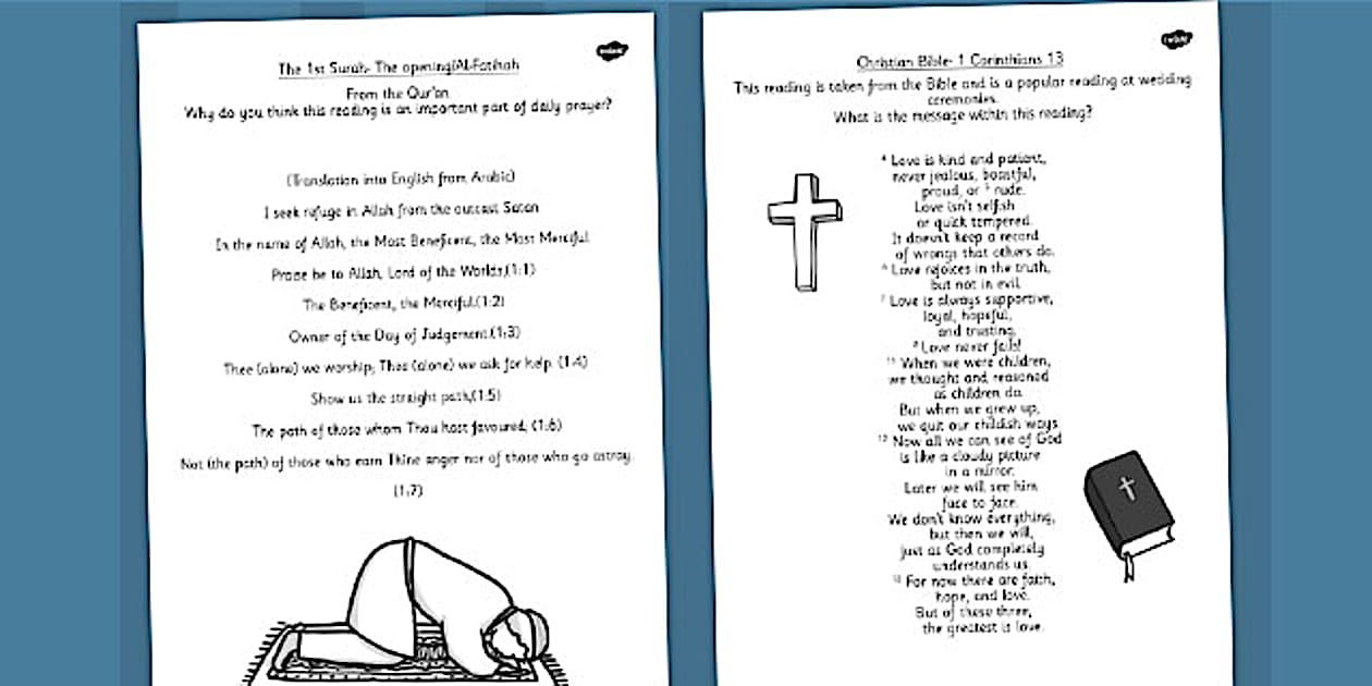 Holy Readings Hand Out Sheets (creat de profesori) - Twinkl