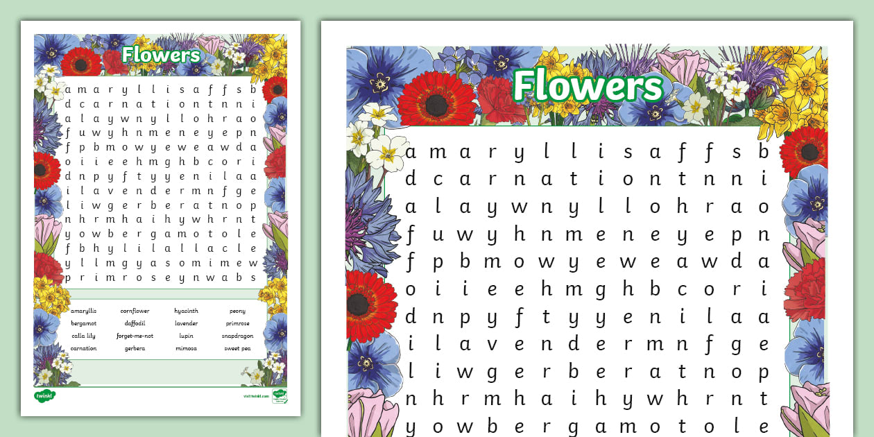 KS2 Flowers Word Search (Hecho por educadores) - Twinkl