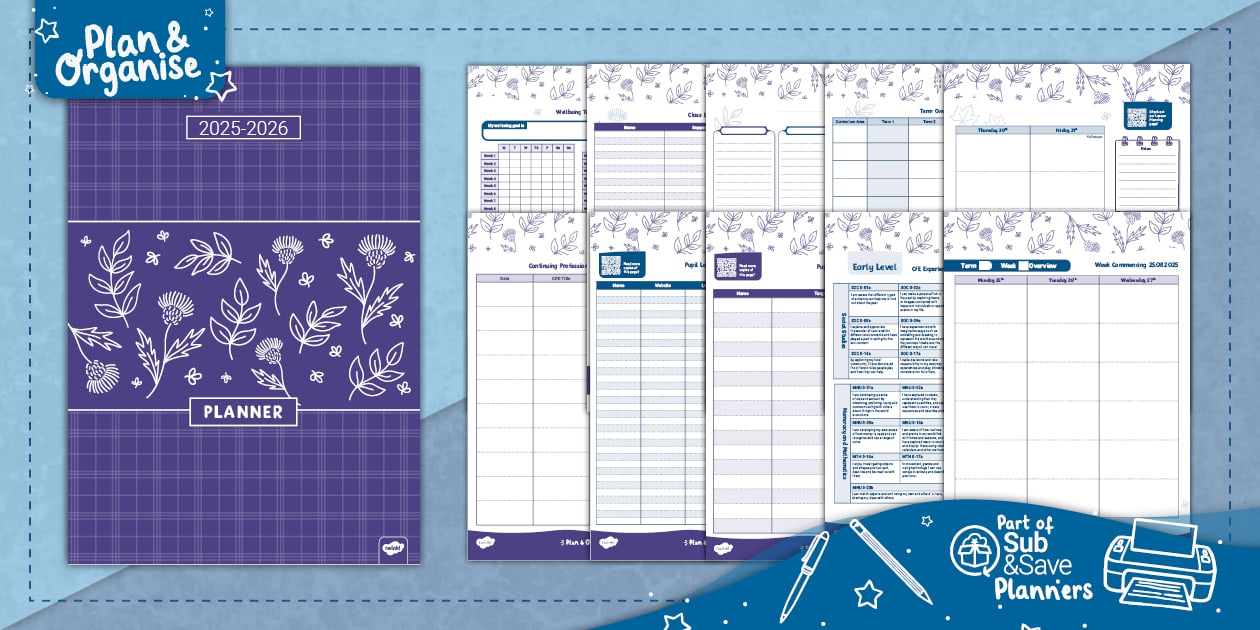 Printable Scottish Teacher Planner 2024-2025 (teacher made)