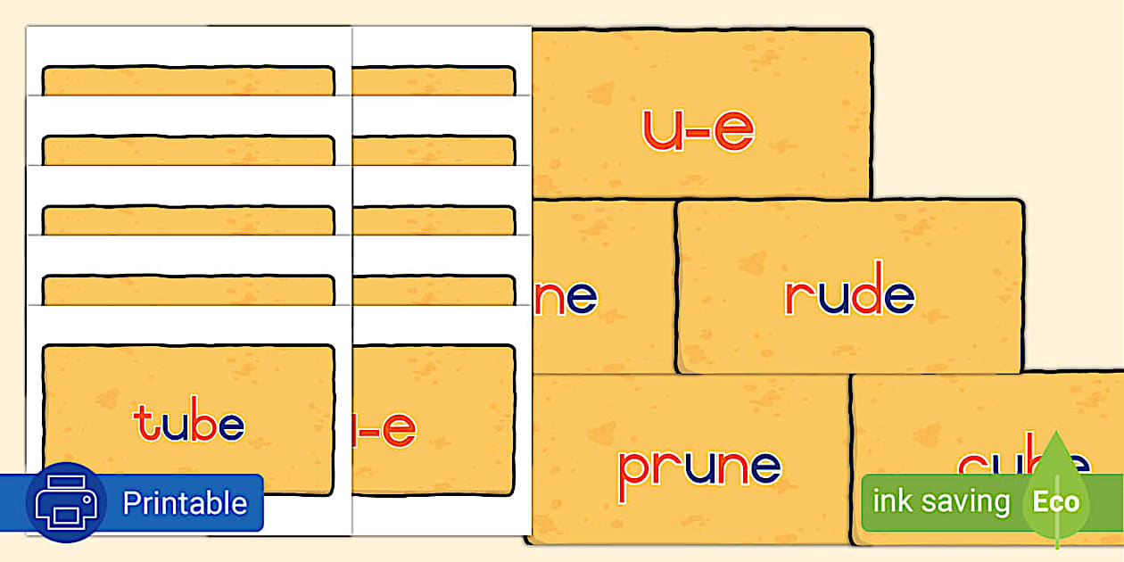 Grade 2 Phonics u_e Word Wall Cards (teacher made) - Twinkl