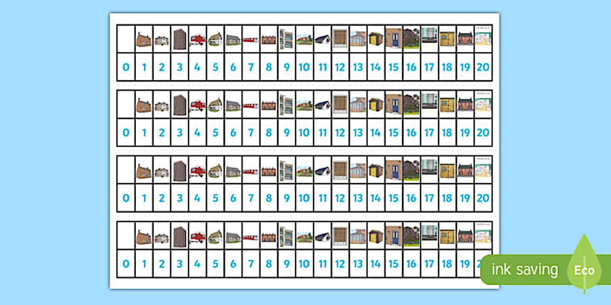 Houses and Homes Number Track (1-20) (teacher made) - Twinkl
