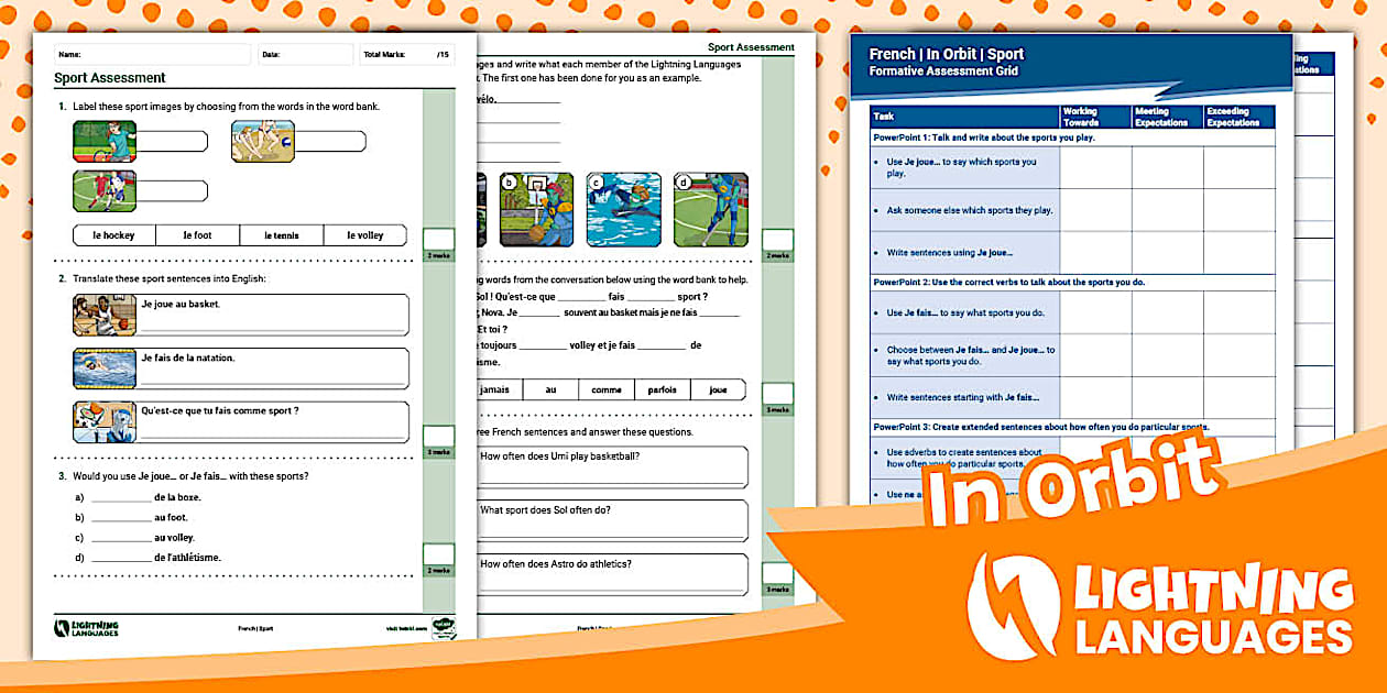 👉 French Lightning Languages Sport Assessment Test Pack