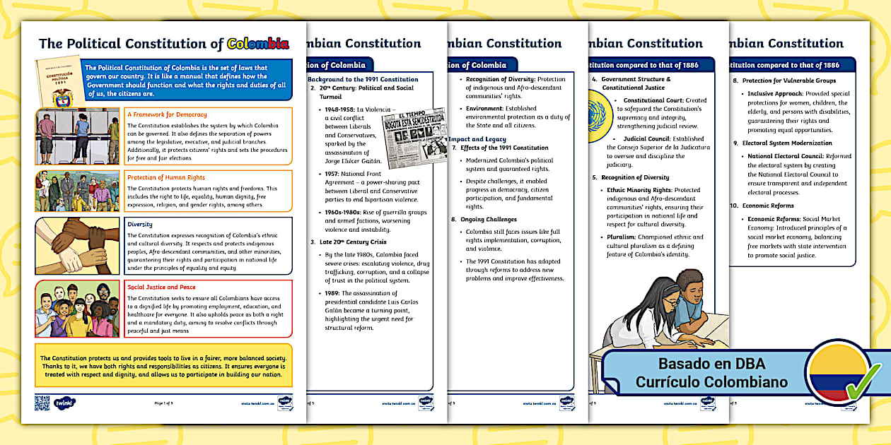 Colombia Political Constitution Working Guide (teacher made)