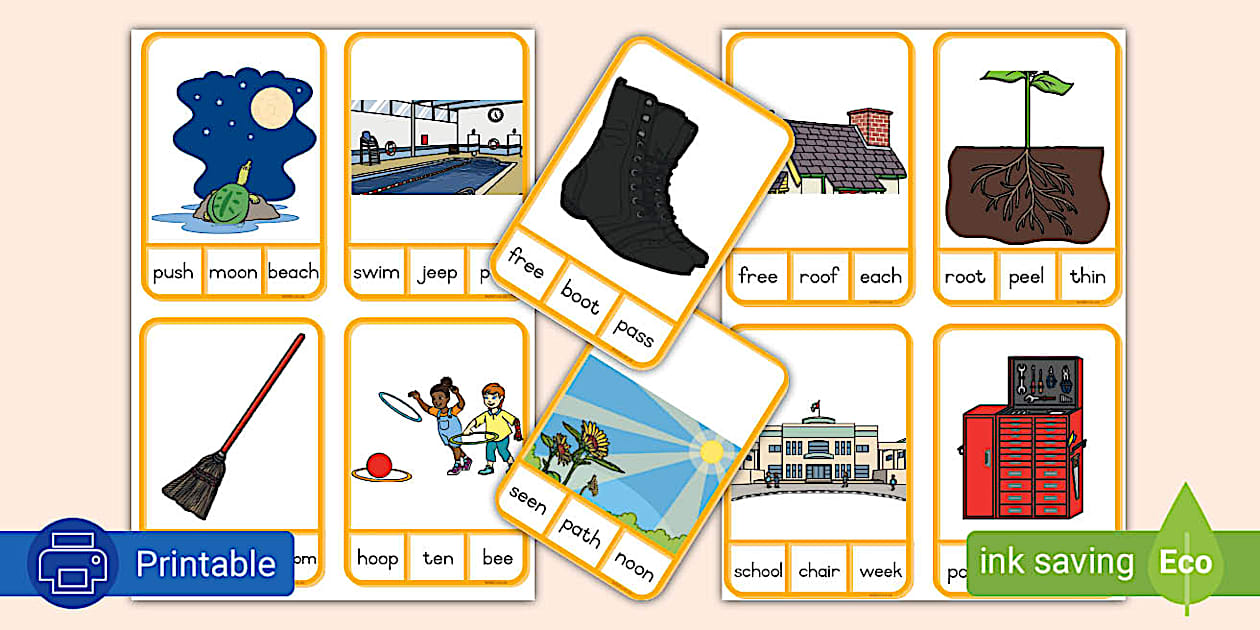 Grade 2 Phonics: oo sound peg card activity - Twinkl