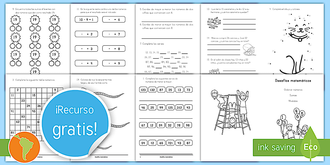 Material de apoyo: Desafíos matemáticos - Primer Grado Bloque III
