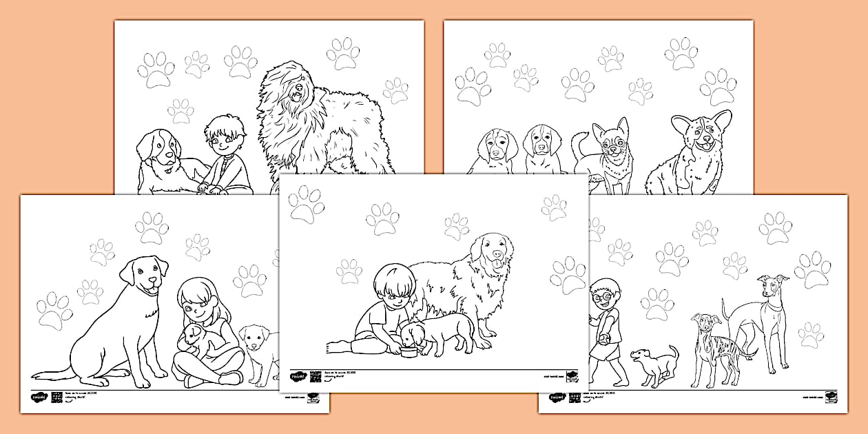 Dog Colouring Pages - Twinkl - KS1