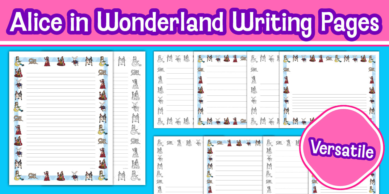Blank and Lined Journal Writing Pages – Alice in Wonderland