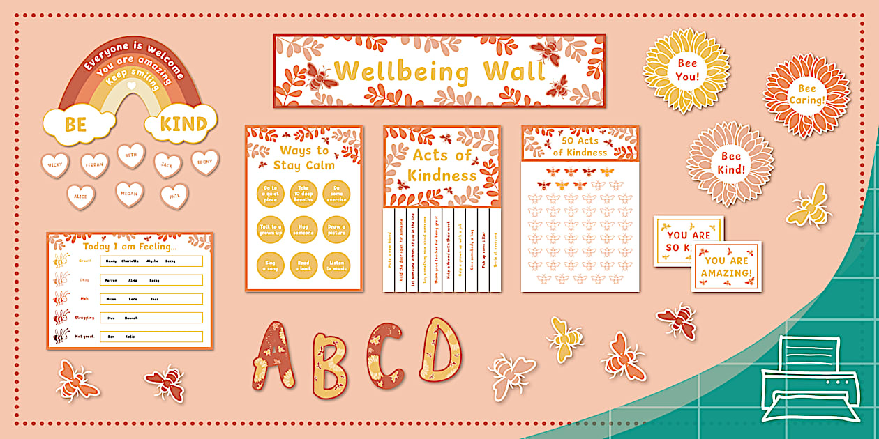 Wellbeing Pack | Classroom Display Pack | Buzzing Bees