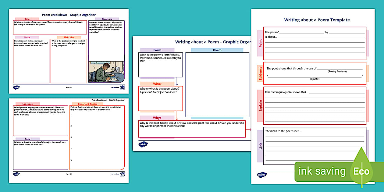 Poetry Analysis - Graphic Organisers for Older EAL Learners