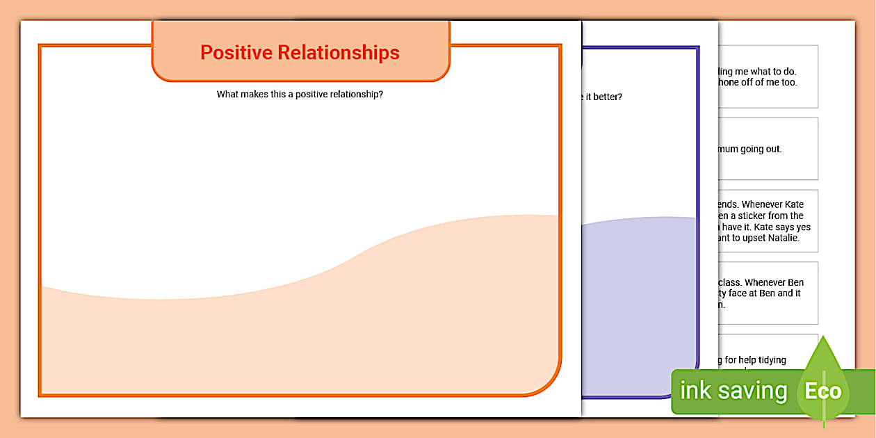 Older Learners: Positive or Negative Relationship Sorting Activity