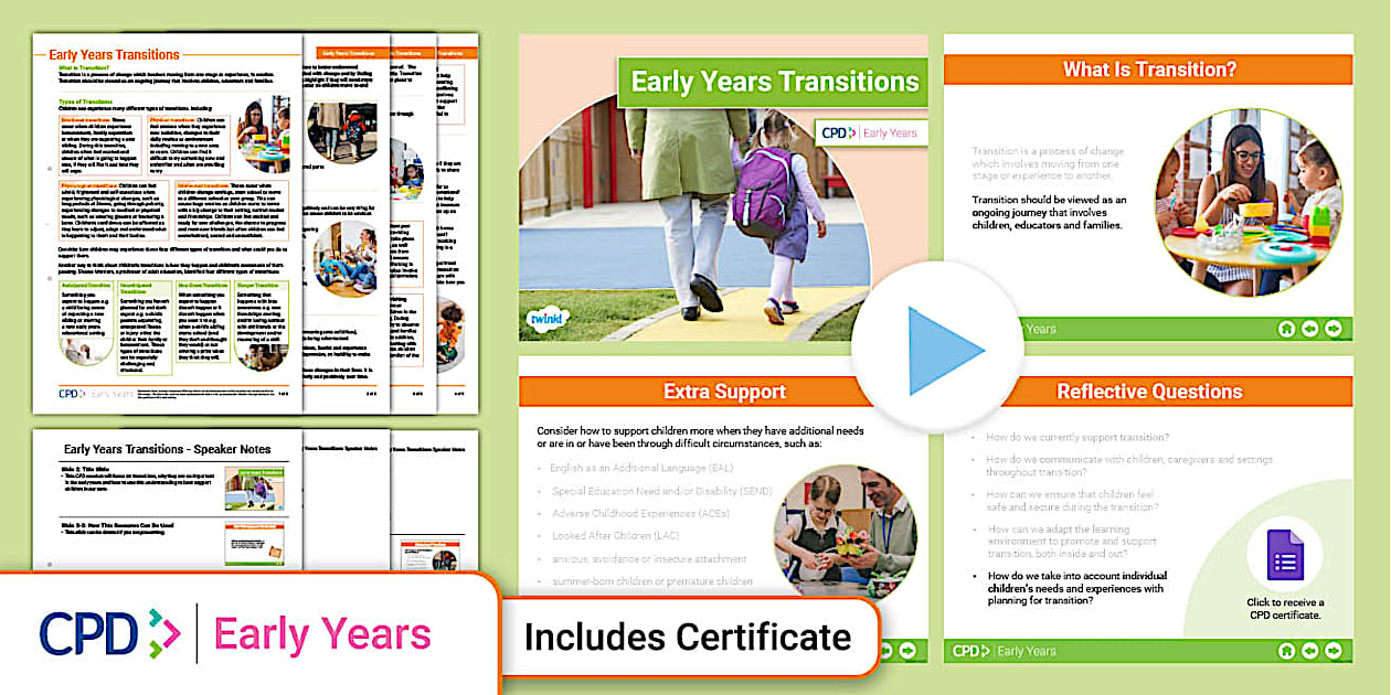 Early years transitions - Transitions - EYFS - CPD - Twinkl
