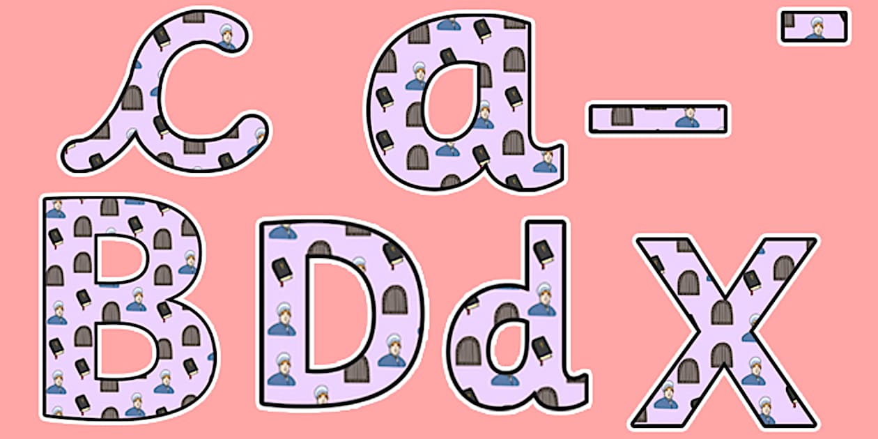 Cursive Elizabeth Fry Themed Display Lettering - Twinkl