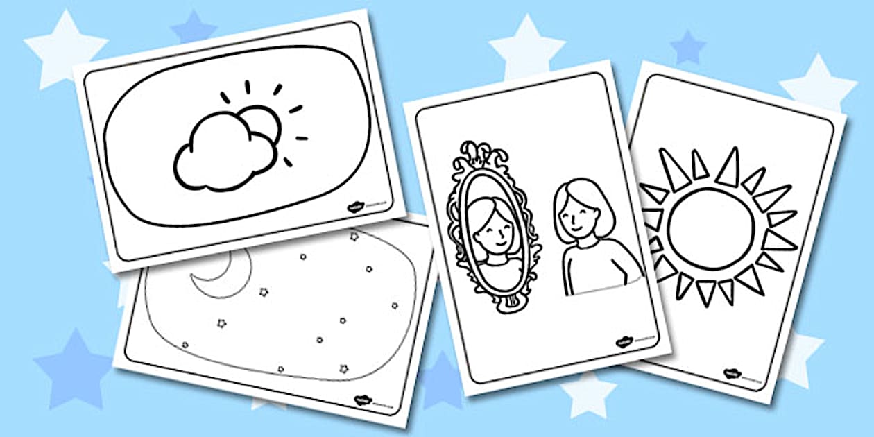 Light and Dark Colouring Pages (teacher made) - Twinkl