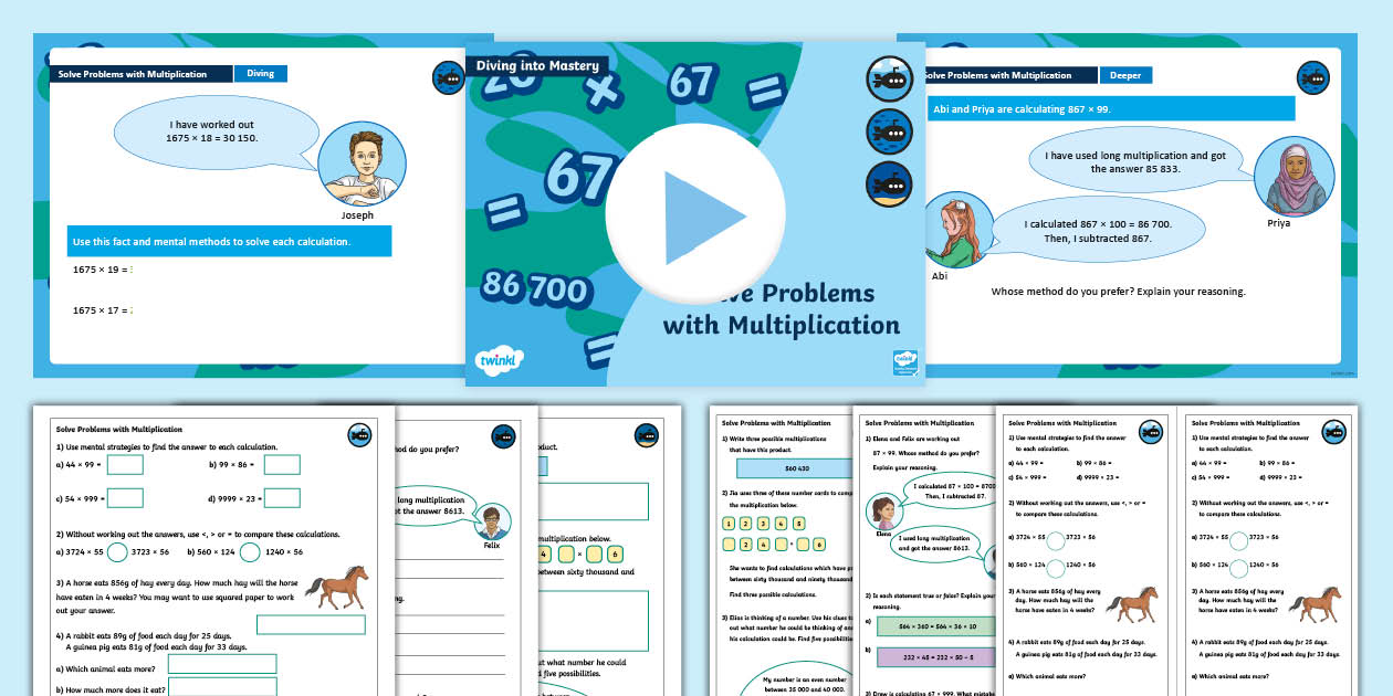 👉 Y5 Mastery: Step 6 Solve Problems with Multiplication Pack