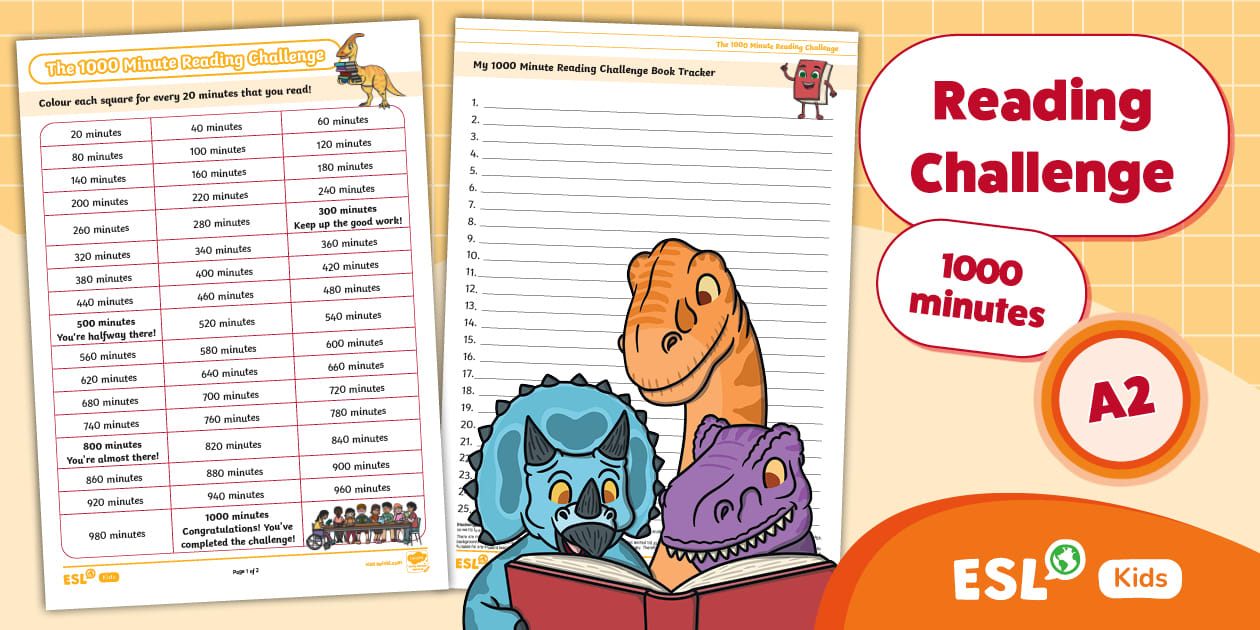 ESL Reading Challenge: 1000 minutes [Kids, A2]