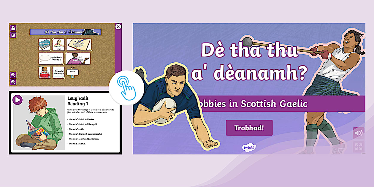 Hobbies in Gaelic Interactive Pupil-led Lesson - Gaelic