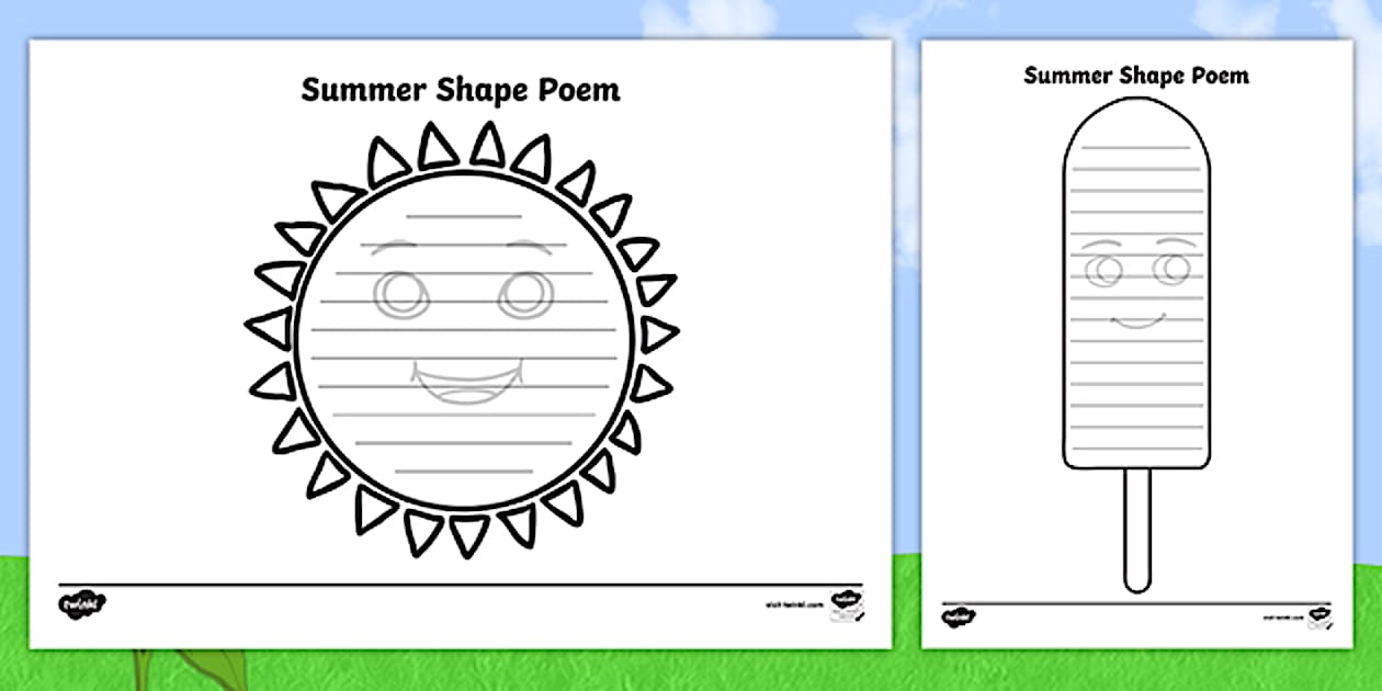 Summer Poems Shape Poetry Templates | Primary Resources