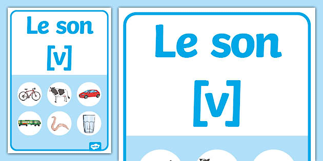 Affiche de phonologie - le son [v] (teacher made) - Twinkl
