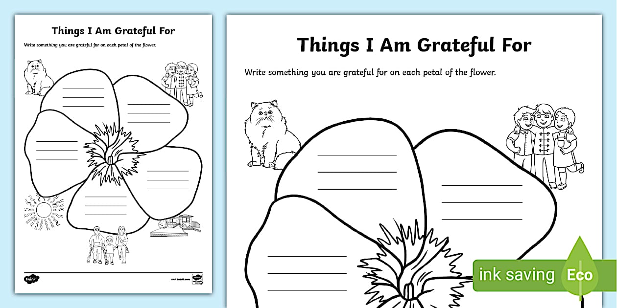 Gratitude Flower | Wellbeing | Twinkl