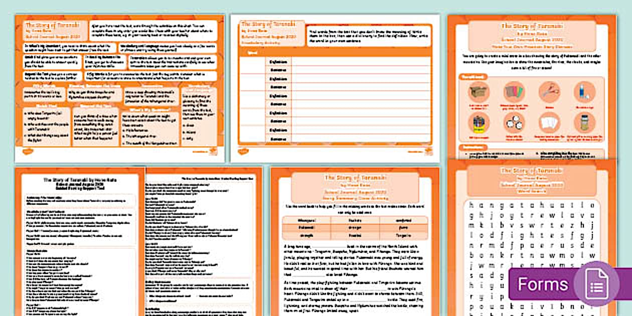 The Story of Taranaki Comprehension Activity Set