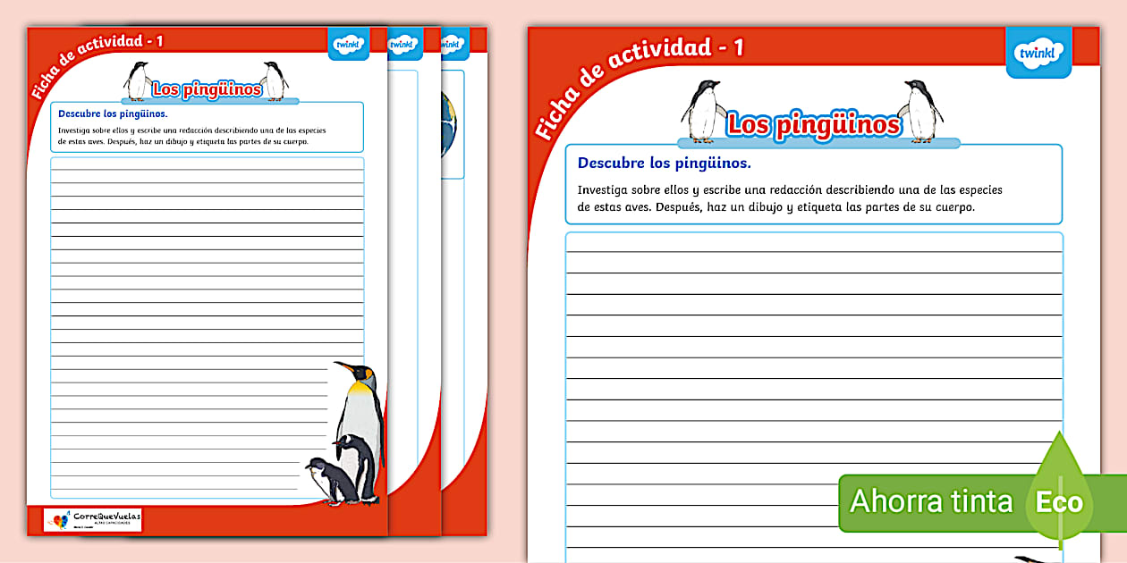 FREE! - Ficha de actividad: Los pingüinos - Colaboración Correquevuelas