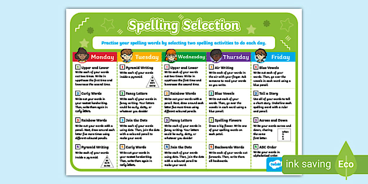 Black and White Spelling Selection Activities (teacher made)