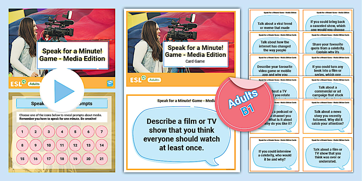 ESL Speak for a Minute! Game (teacher made) - Twinkl