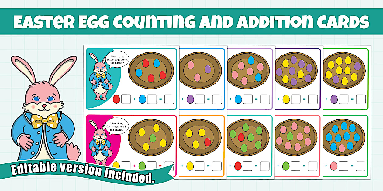 👉 Easter Egg Counting and Addition Cards