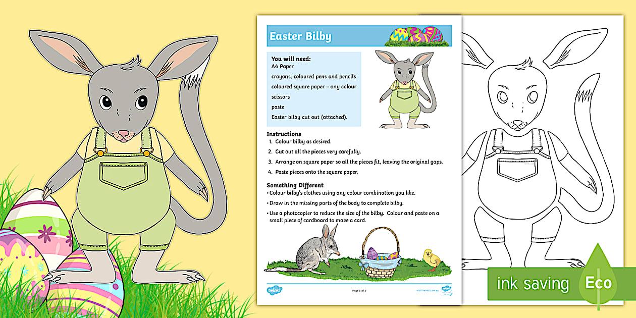 Easter Bilby Activity (Teacher-Made) - Twinkl