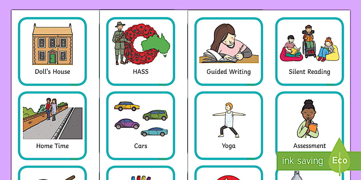 SA EYLF Visual Timetable (teacher made) - Twinkl