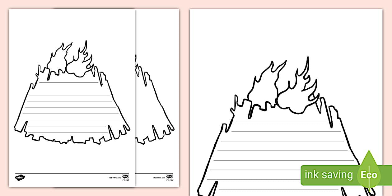 Bonfire Writing Template (teacher made) - Twinkl