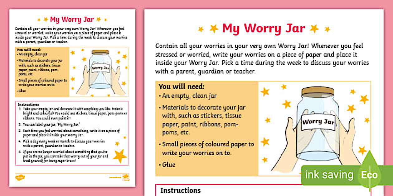 FREE! - My Worry Jar | Social and Emotional Development