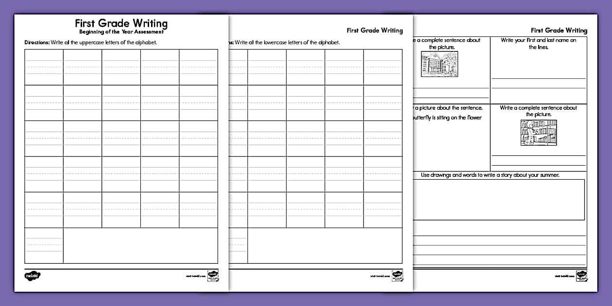 First Grade Beginning of the Year ELA Writing Assessment