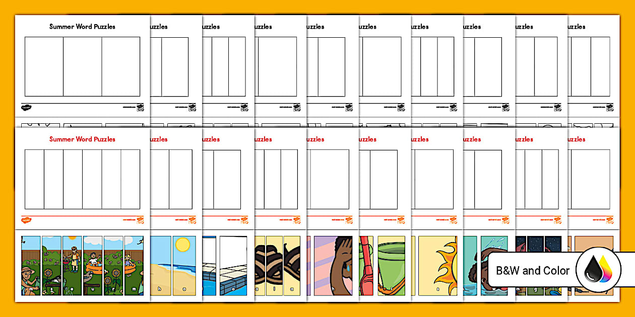 Summer Word Strip Puzzles