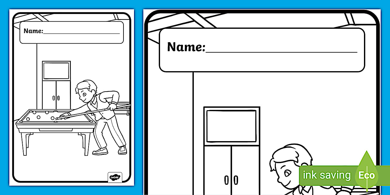 Billiards & Snooker Colouring Book Cover | Twinkl Book Cover