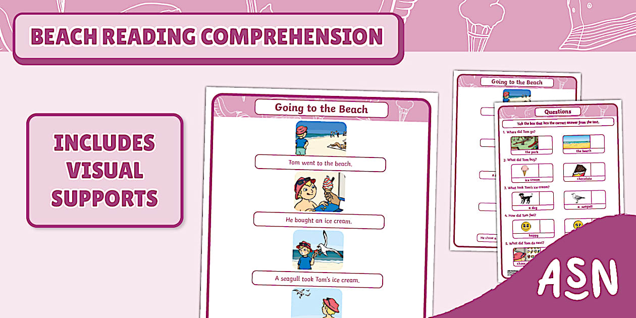 Going to the Beach Reading Comprehension with Visual Support